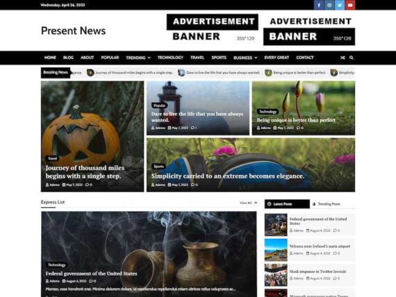 Present News Theme for WordPress | WordPress Info